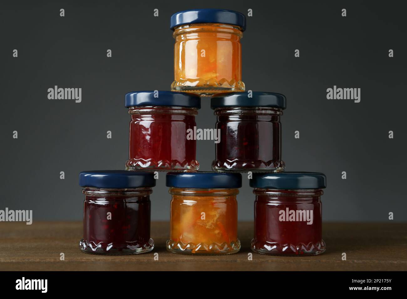 Jars different jams on table hi-res stock photography and images - Alamy