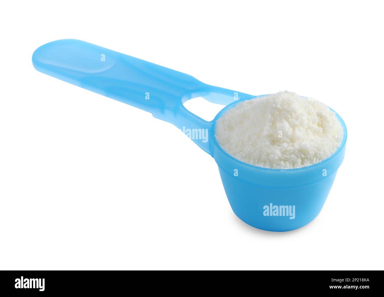 Scoop of powdered infant formula isolated on white. Baby milk Stock ...