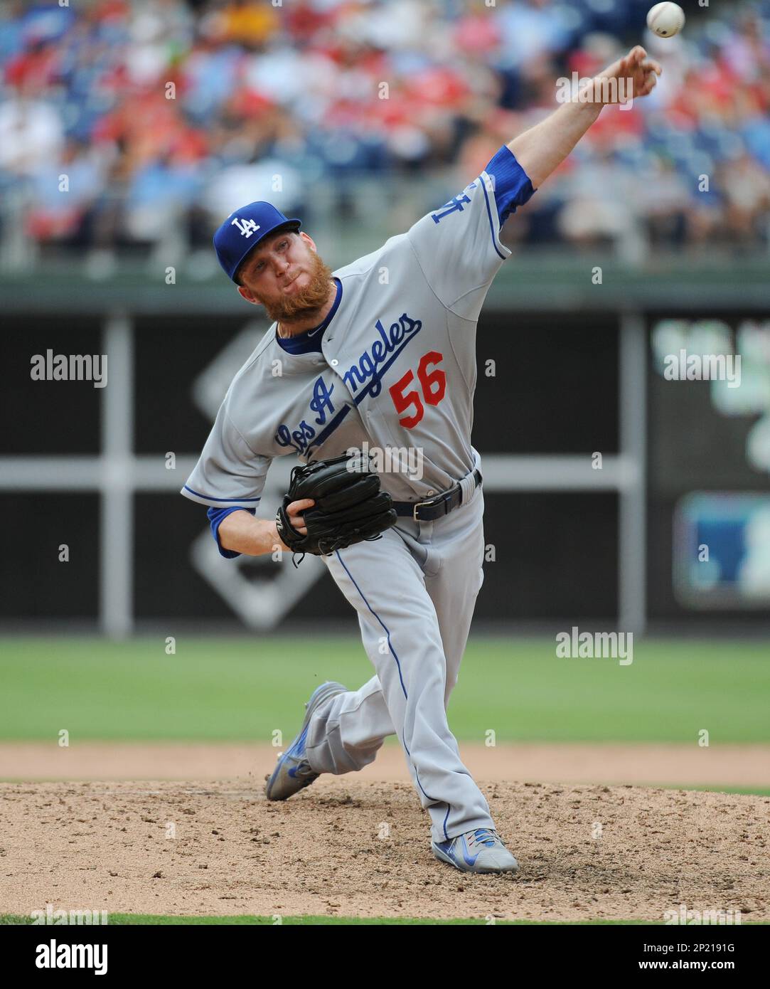 Los Angeles Dodgers pitcher J.P. Howell (56) during game against the ...