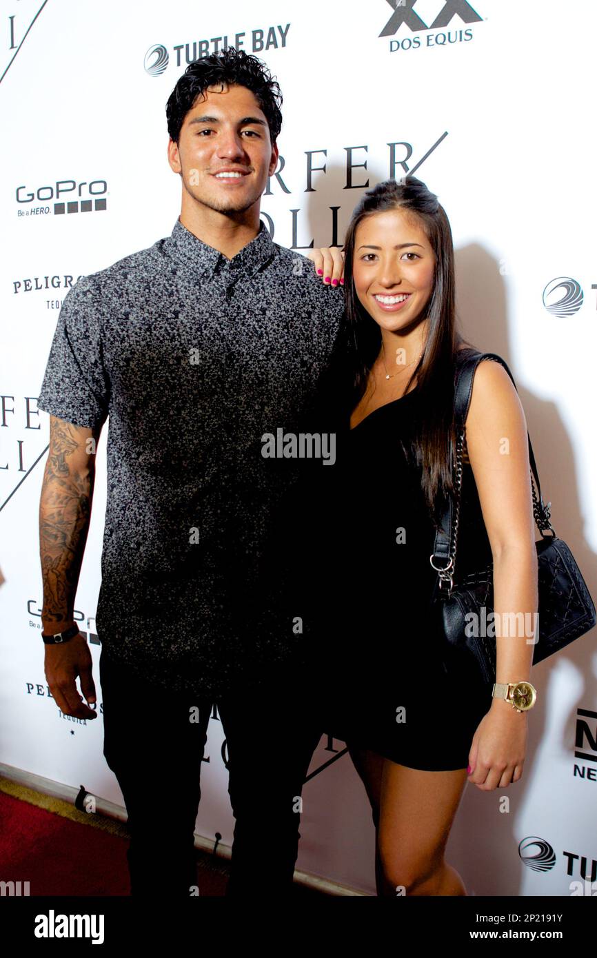 December 6, 2015 - WSL 2014 World Champ Gabriel Medina and friend pose ...