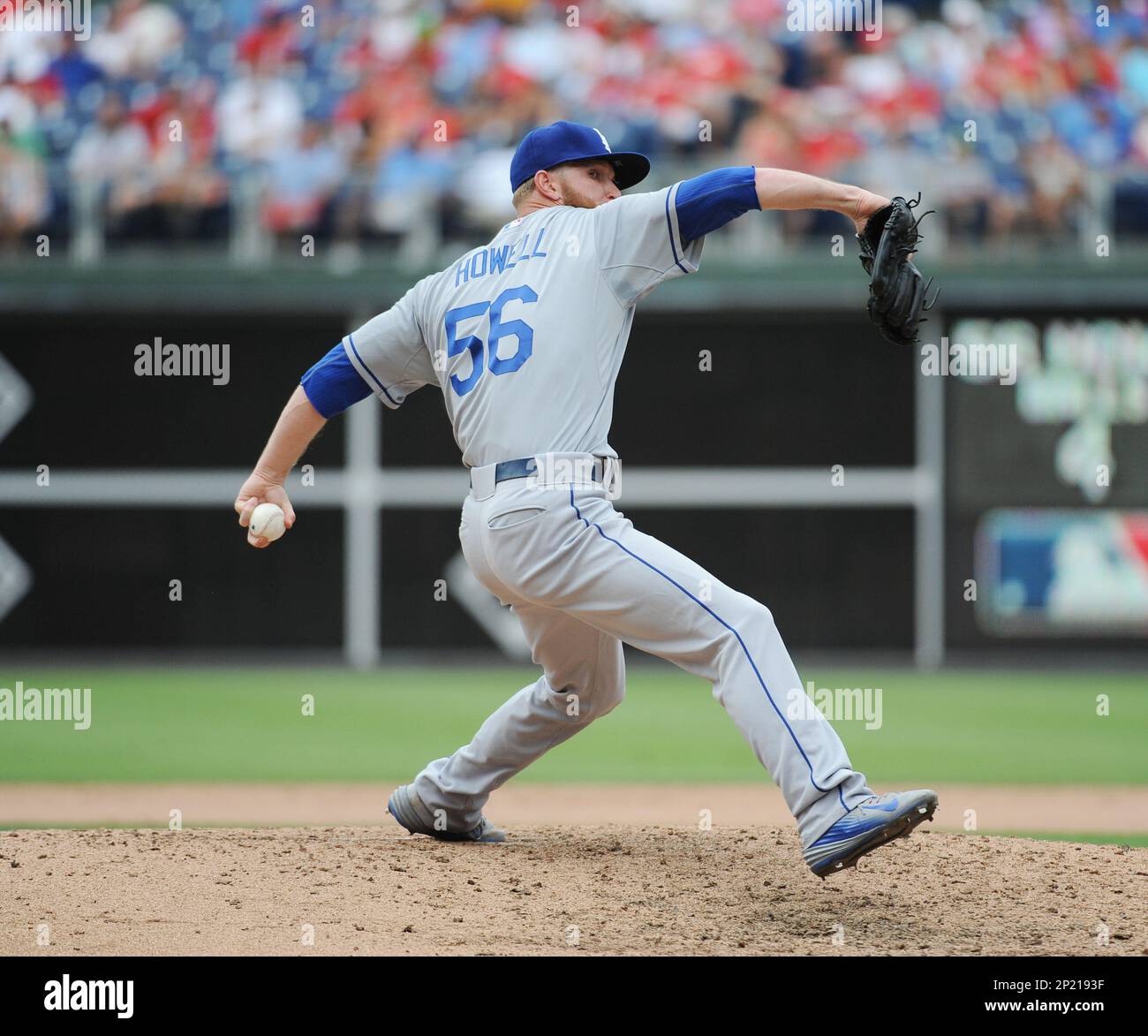 Los Angeles Dodgers pitcher J.P. Howell (56) during game against the ...
