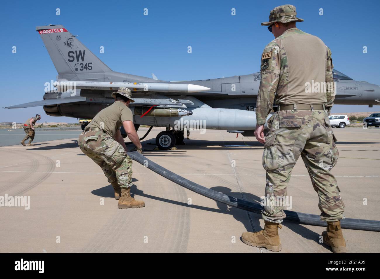 U.S. Air Force Airmen assigned to the 378th Air Expeditionary Wing ...