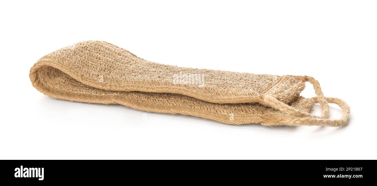 One natural loofah sponge isolated on white Stock Photo - Alamy