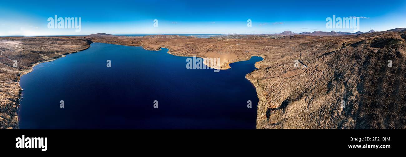 Aerial view of Lough Lagha by Gortahork in County Donegal, Republic of ...