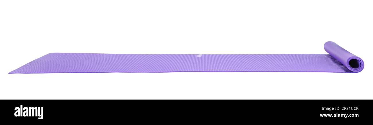 Violet camping mat isolated on white. Banner design Stock Photo - Alamy
