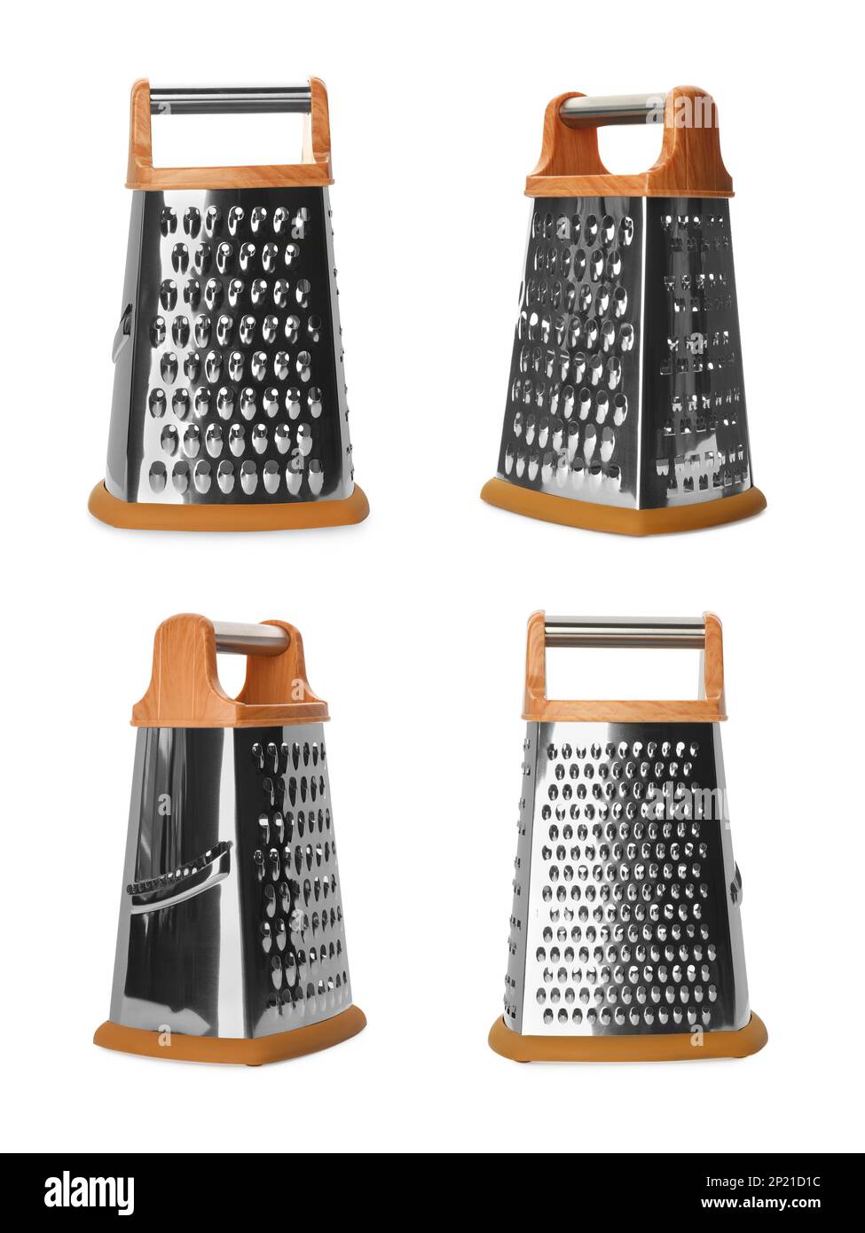 Stainless steel graters on white background, collage Stock Photo - Alamy