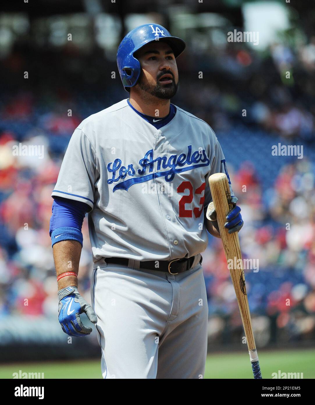 Los Angeles Dodgers infielder Adrian Gonzalez (23) during game against ...
