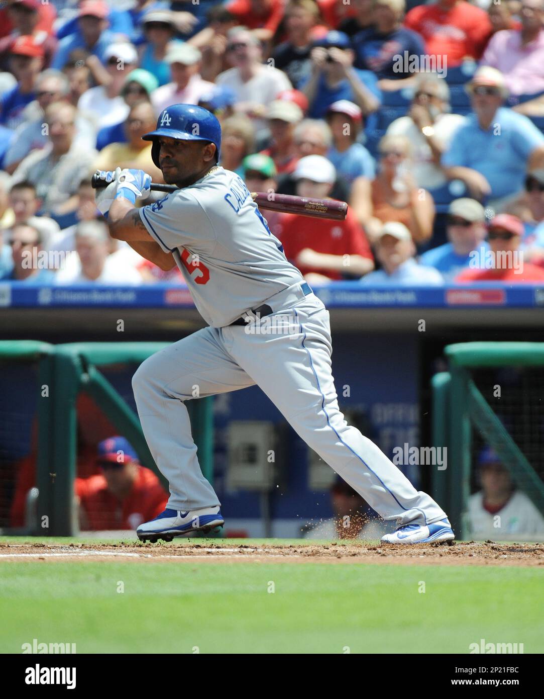 Los Angeles Dodgers infielder Alberto Callaspo (5) during game against ...
