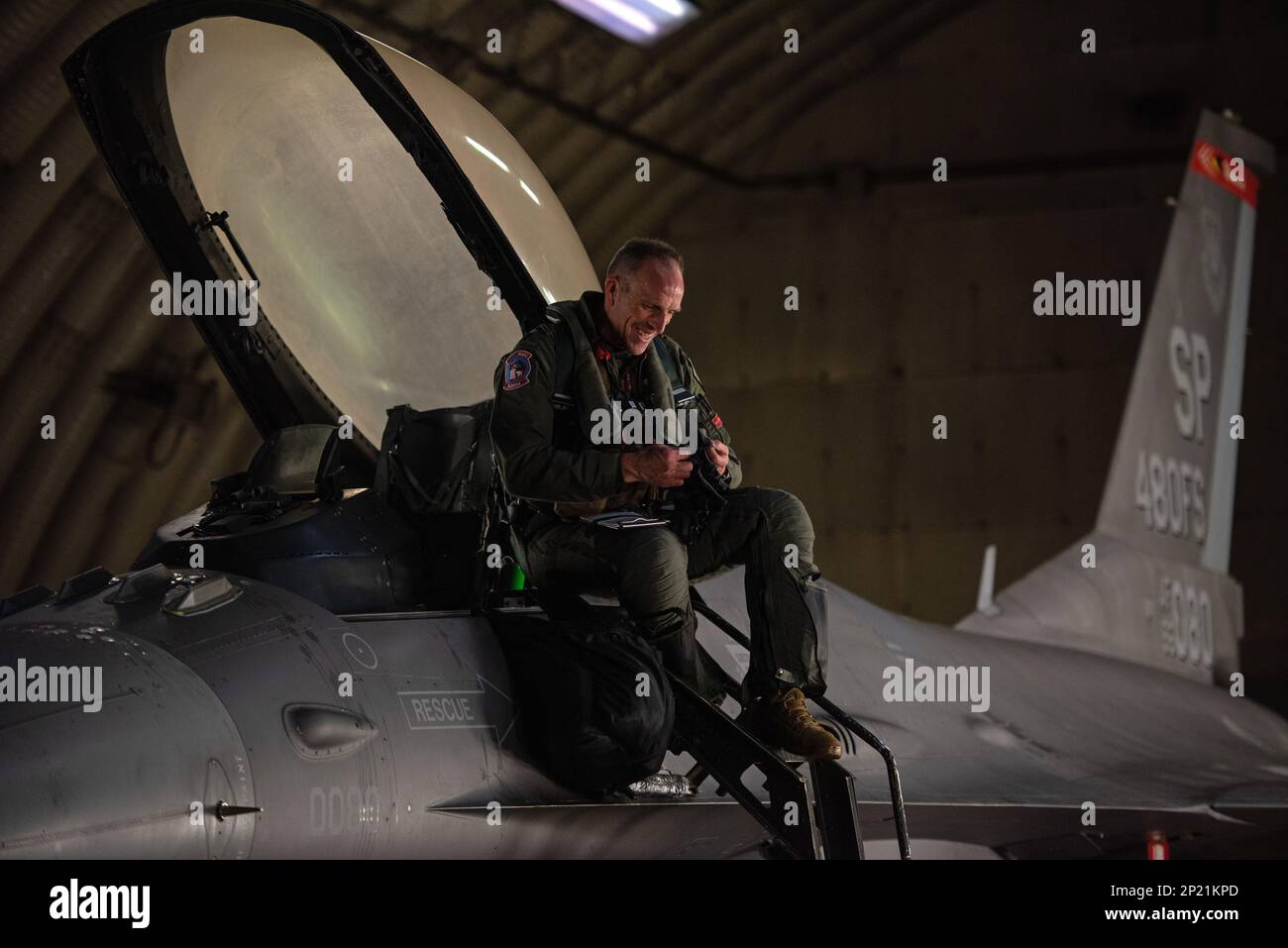 U.S. Air Force Lt. Col. Shaun Loomis, commander of the 480th Fighter ...