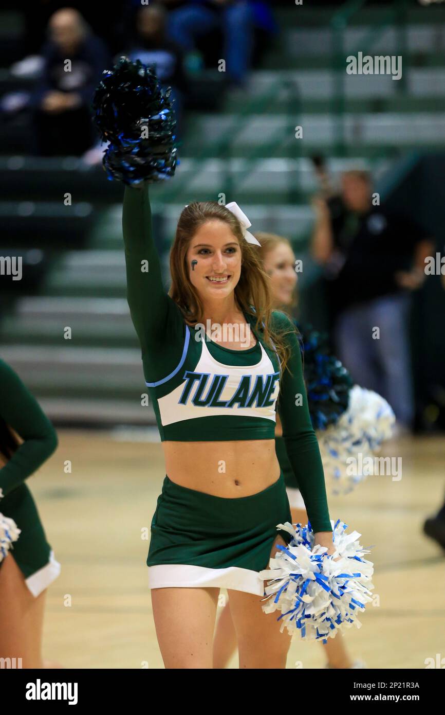 December 2, 2015: A Tulane Cheerleader looks to the crowd during the ...