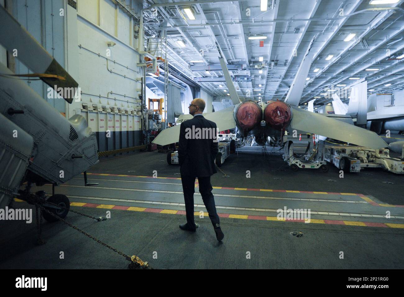 Ukraine's Prime Minister Arseniy Yatsenyuk examines the nuclear-powered ...
