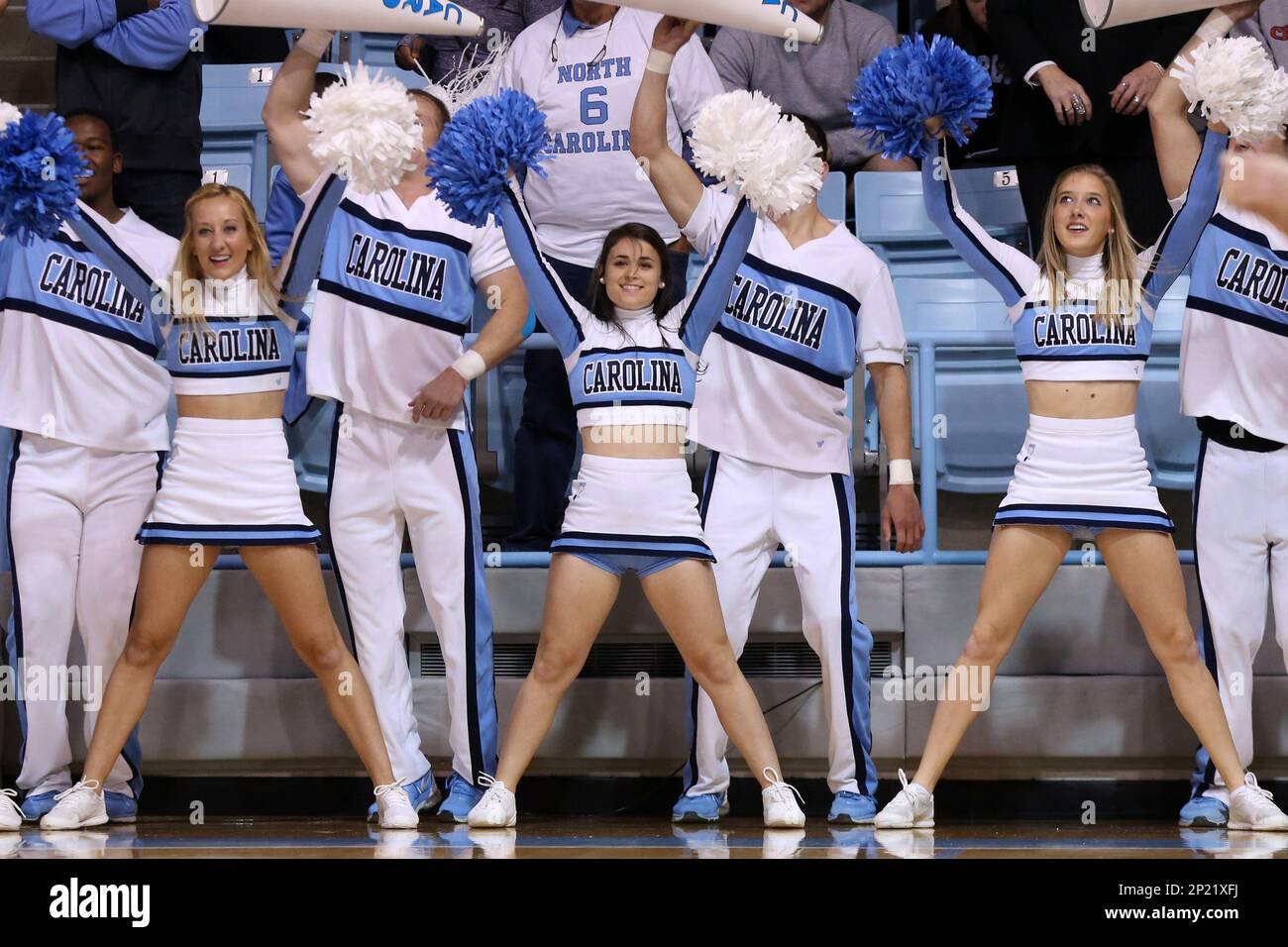 17 November 2015: UNC cheerleaders. The University of North Carolina ...