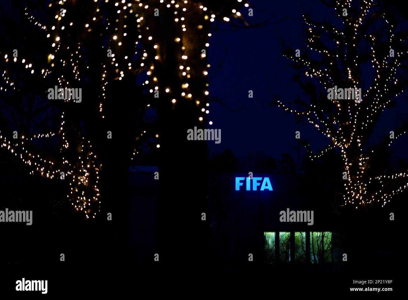 The logo of the Fifa Headquarters "Home of FIFA" photographed in Zurich ...