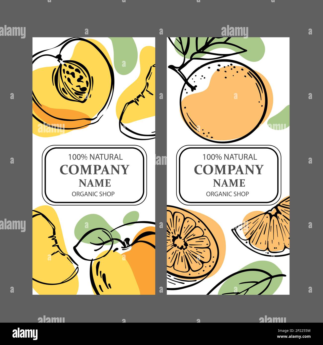 PEACH ORANGE LABELS Vertical Stickers Design For Shop Of Tropical ...