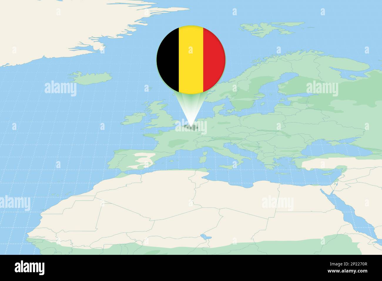 Map illustration of Belgium with the flag. Cartographic illustration of ...