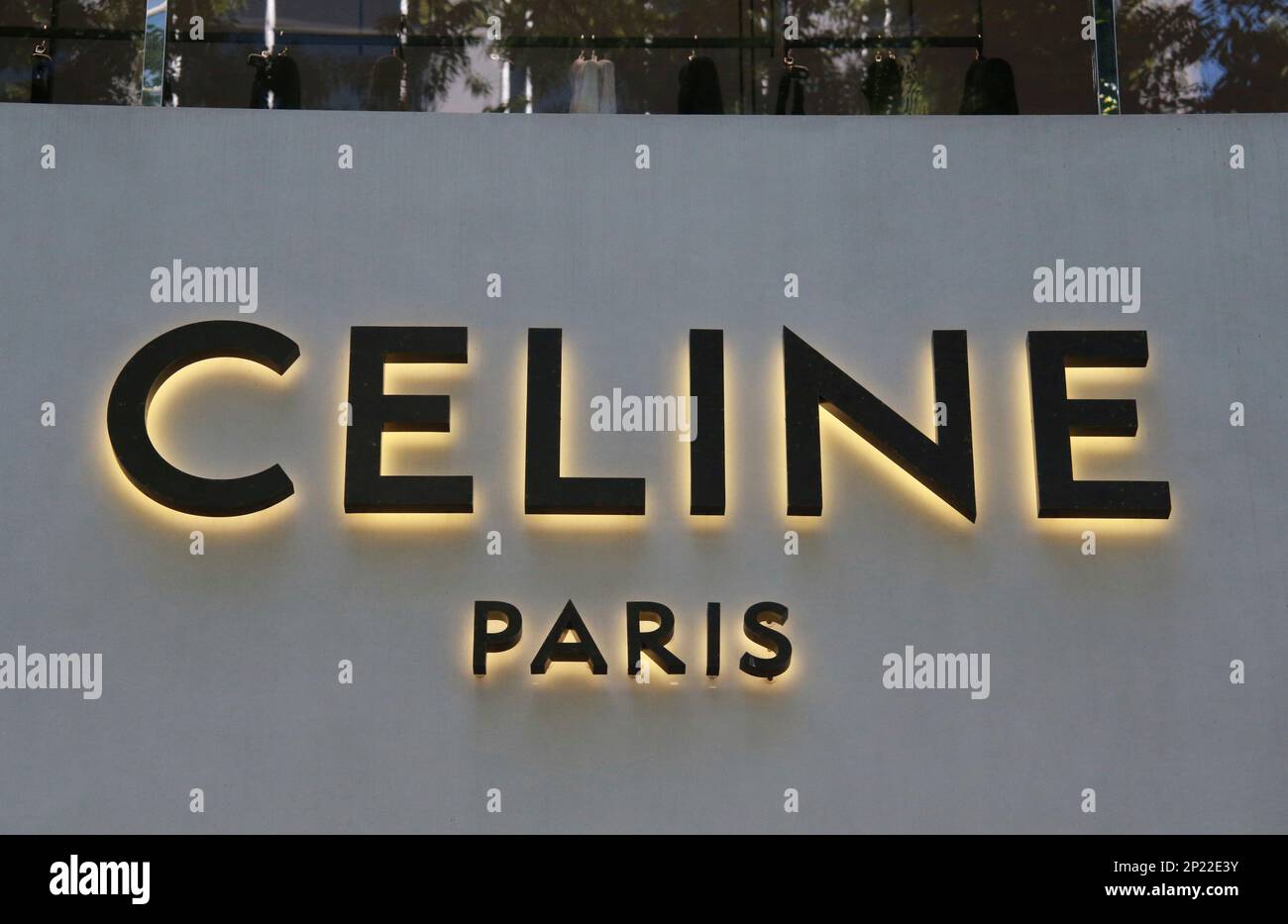 The logo of Celine (Céline) is seen at Omotesando in Minato Ward, Tokyo ...