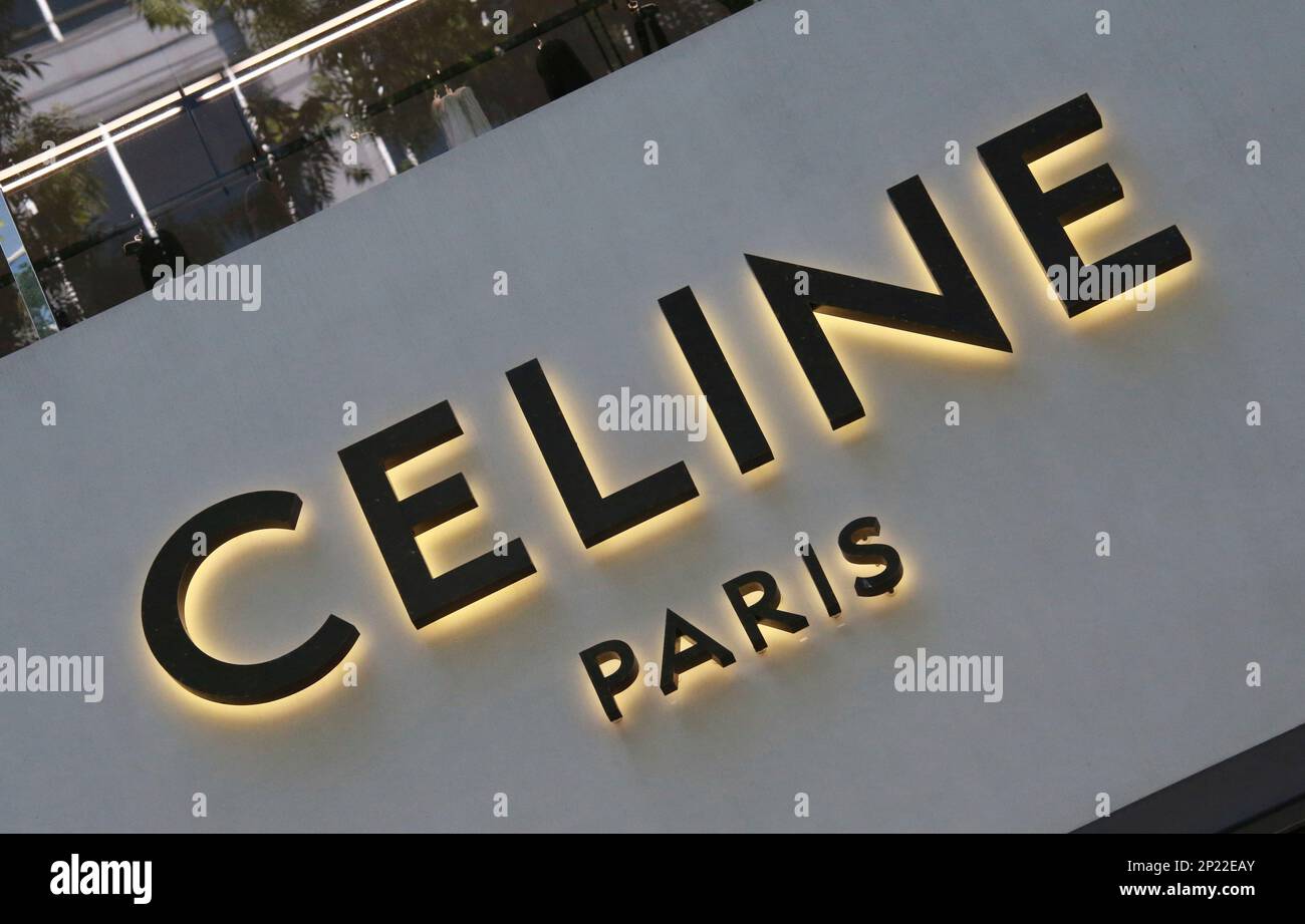 The logo of Celine (Céline) is seen at Omotesando in Minato Ward, Tokyo ...