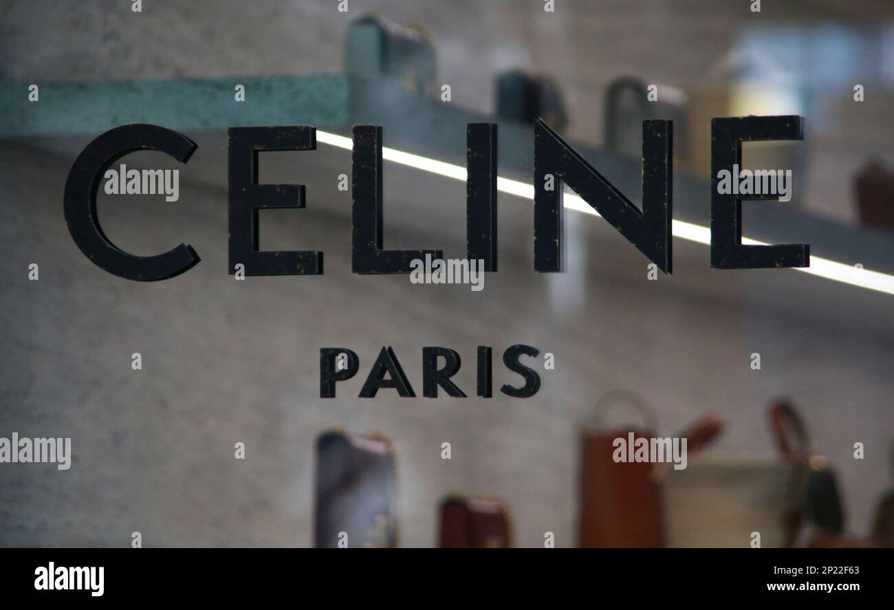 The logo of Celine (Céline) is seen at Omotesando in Minato Ward, Tokyo ...