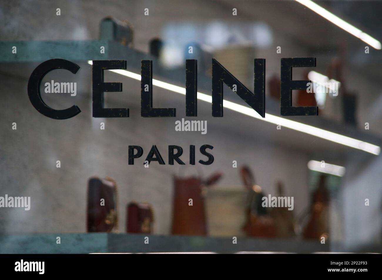 The logo of Celine (Céline) is seen at Omotesando in Minato Ward, Tokyo ...