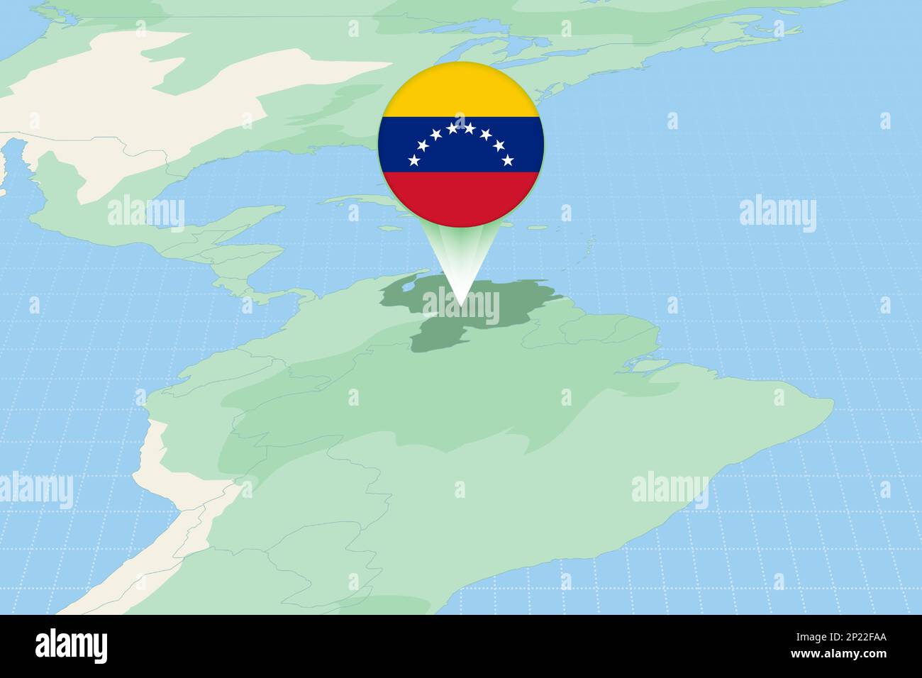 Map illustration of Venezuela with the flag. Cartographic illustration ...
