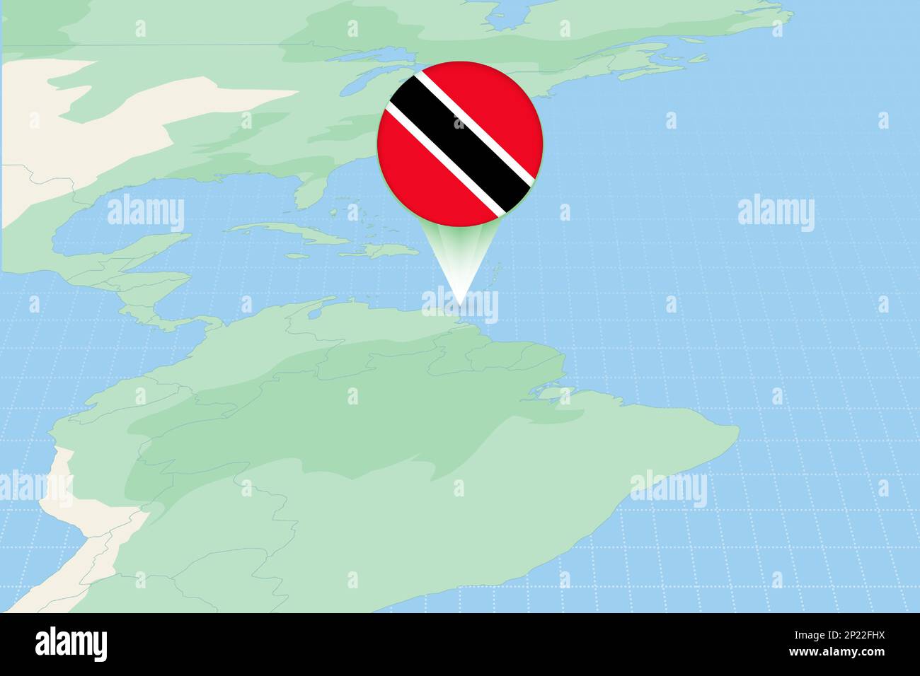 Map Illustration Of Trinidad And Tobago With The Flag Cartographic