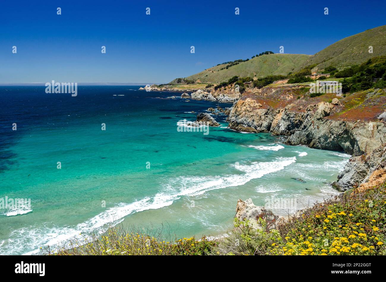 Beautiful bay at the Pacific Ocean in California, United States Stock ...