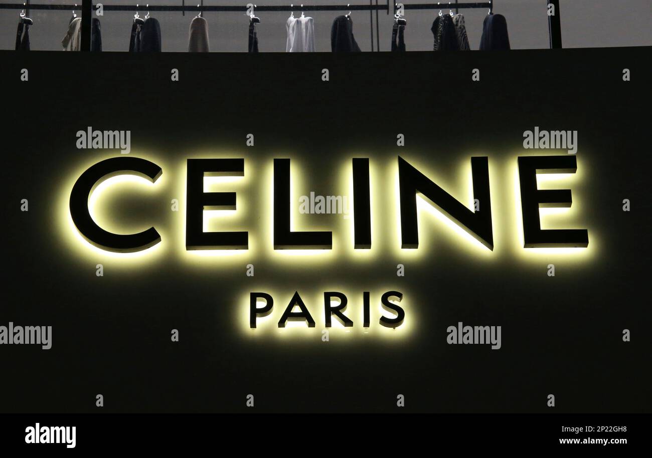 The logo of Celine (Céline) is seen at Omotesando in Minato Ward, Tokyo ...