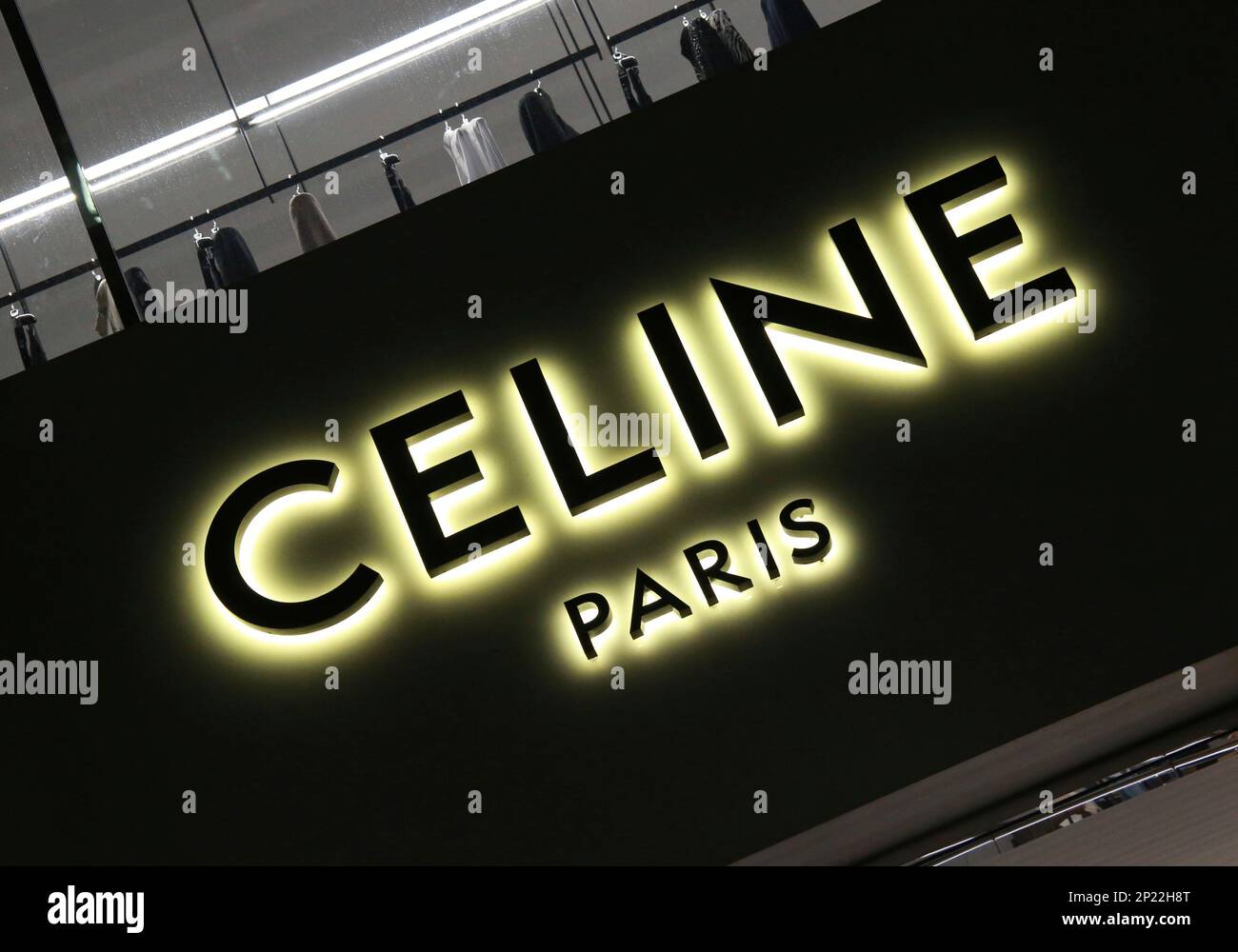 The logo of Celine (Céline) is seen at Omotesando in Minato Ward, Tokyo ...