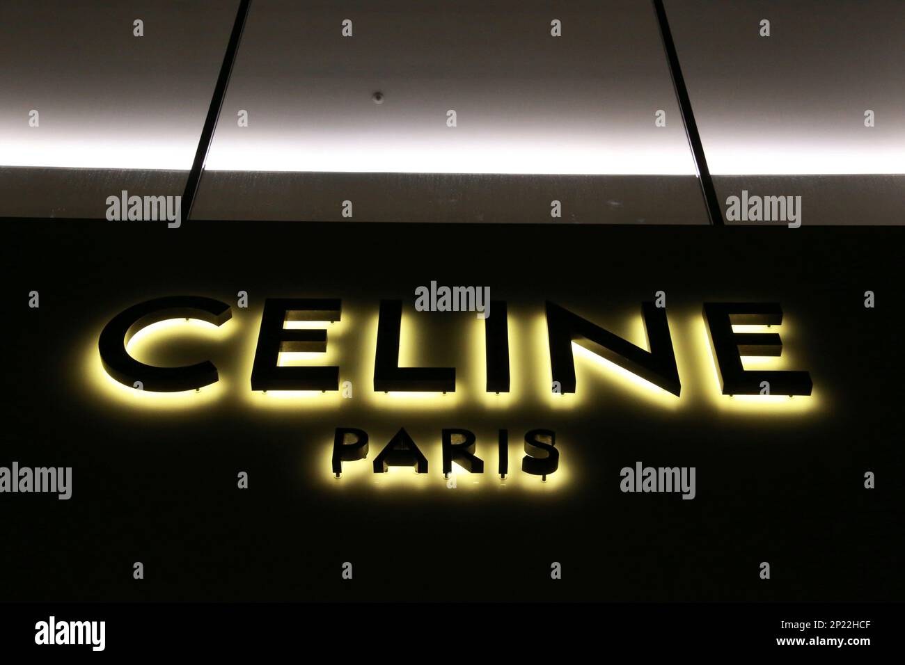 The logo of Celine (Céline) is seen at Omotesando in Minato Ward, Tokyo ...