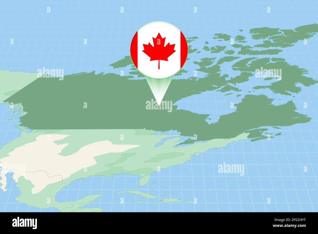 Map illustration of Canada with the flag. Cartographic illustration of ...