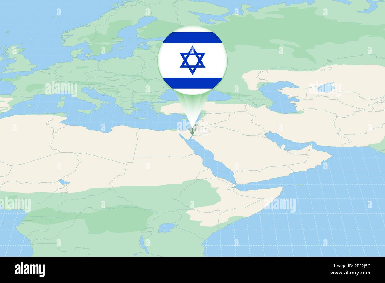 Map illustration of Israel with the flag. Cartographic illustration of ...