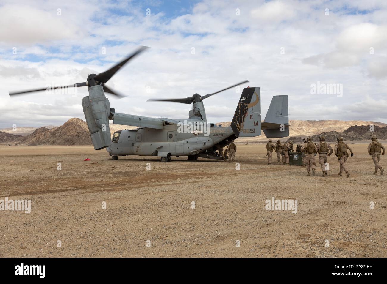 U.S. Marines with Marine Medium Tiltrotor Squadron (VMM) 261 and Marine Wing Support Squadron ...