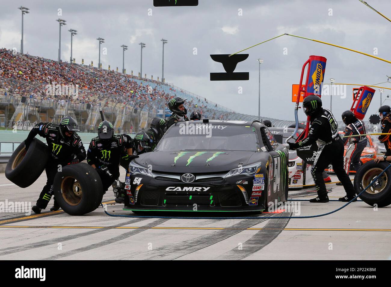 Kyle Busch, Monster Energy Toyota Camry makes a pit stop during the ...