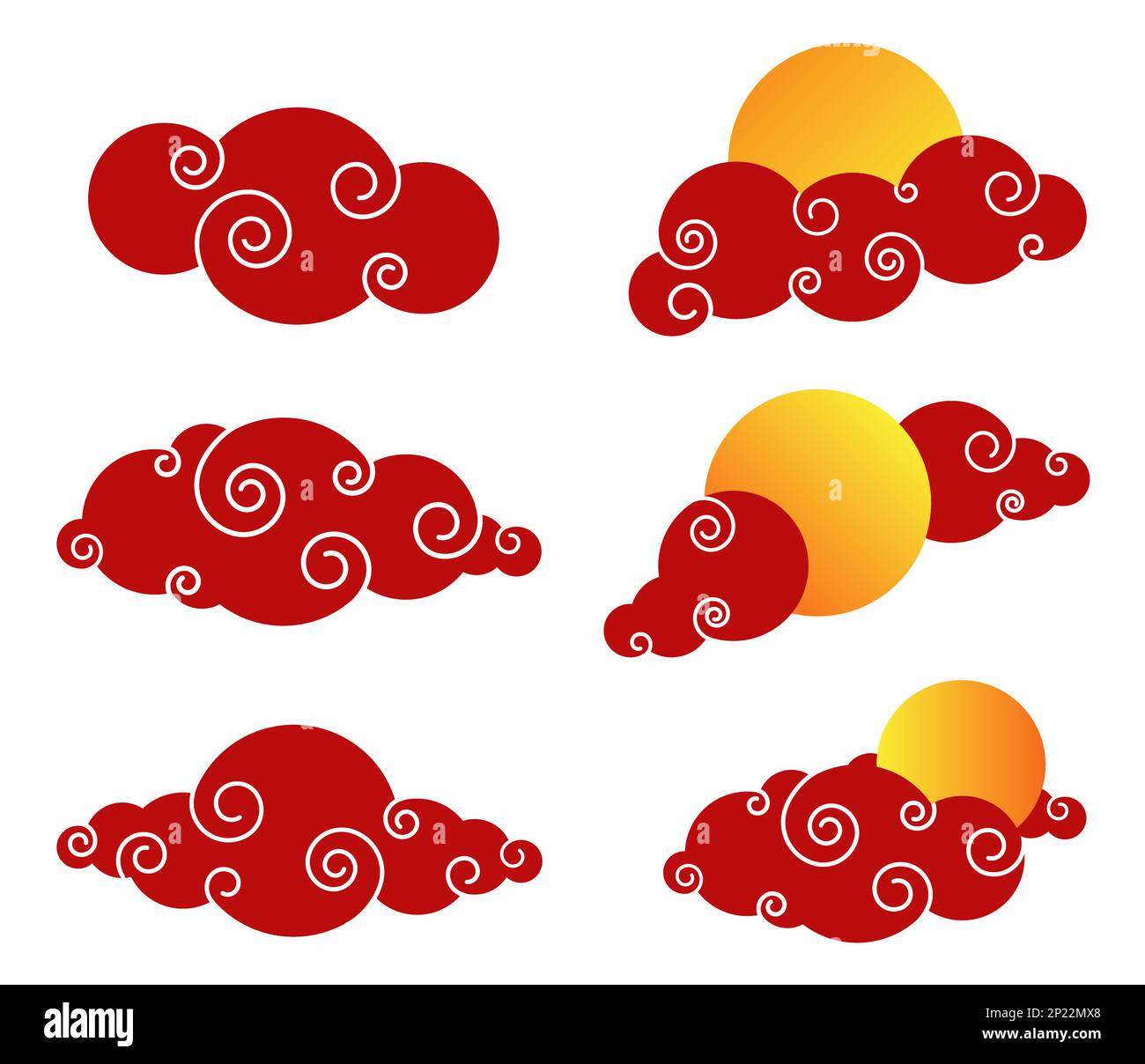 Asian chinese clouds set Cut Out Stock Images & Pictures - Alamy