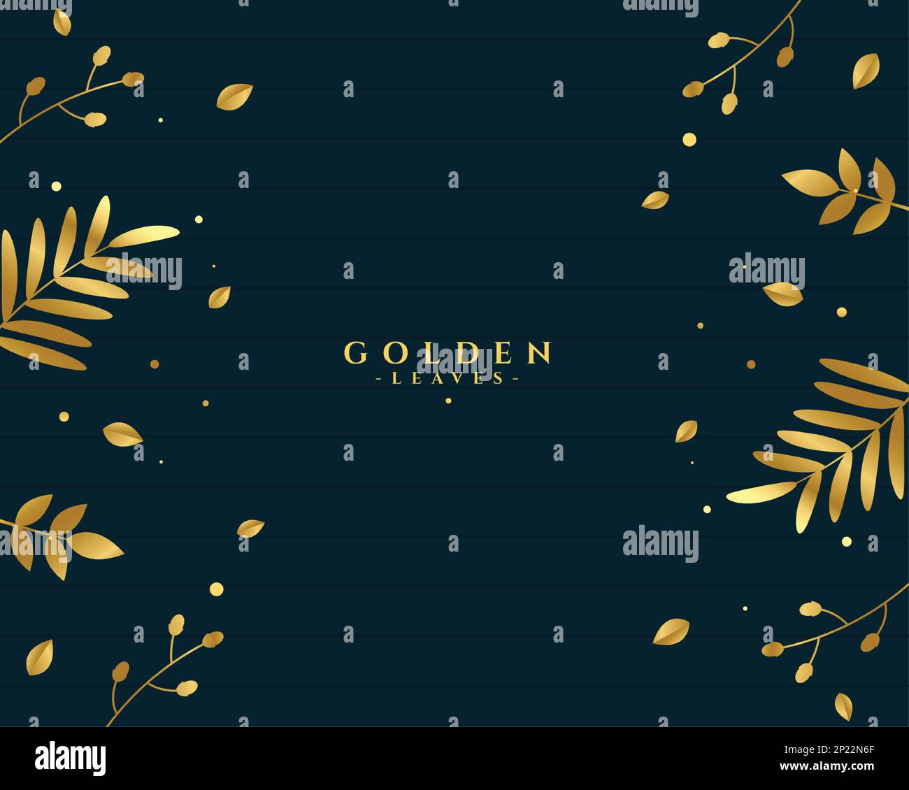 decorative hand drawn golden leaves background design Stock Vector ...