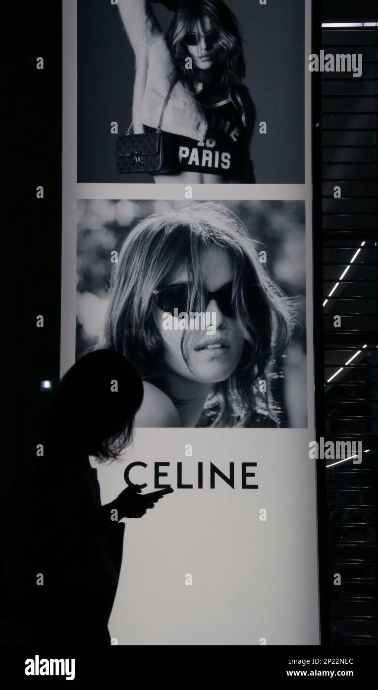 The logo of Celine (Céline) is seen at Omotesando in Minato Ward, Tokyo ...