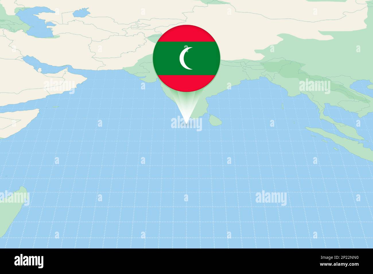 Map illustration of Maldives with the flag. Cartographic illustration ...