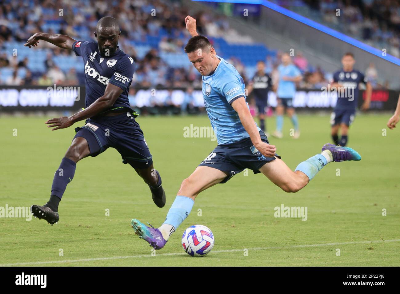 Sydney, Australia. 04th Mar, 2023. Joe Lolley of Sydney FC crosses the ...