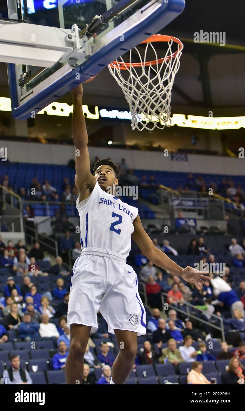 24 November, 2015: Saint Louis guard Miles Reynolds (2) puts in a shot ...