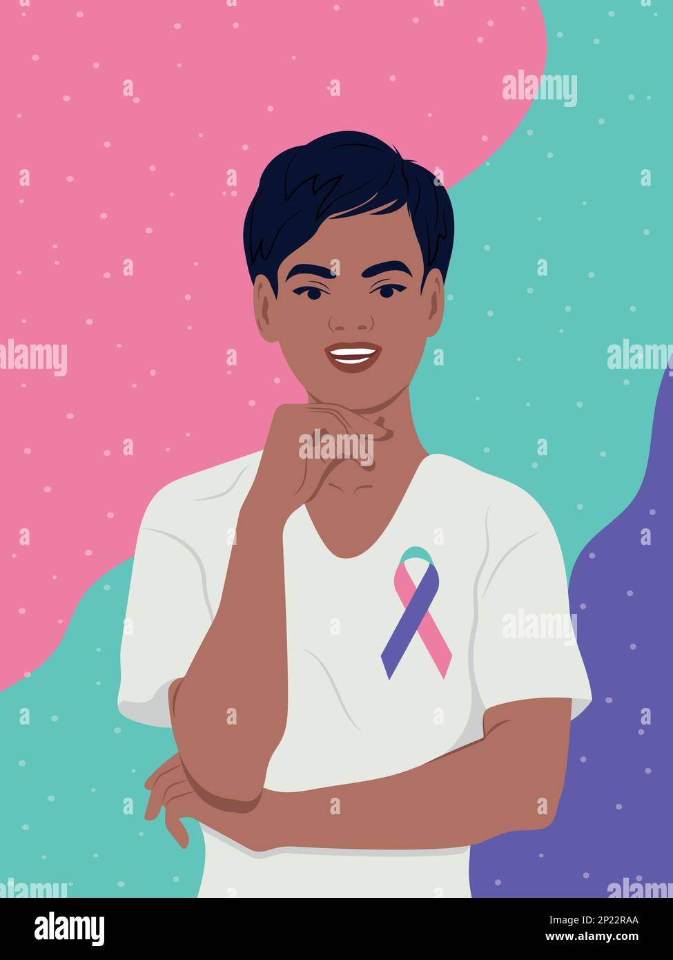 African-American woman and symbol of women's health. Thyroid awareness ...