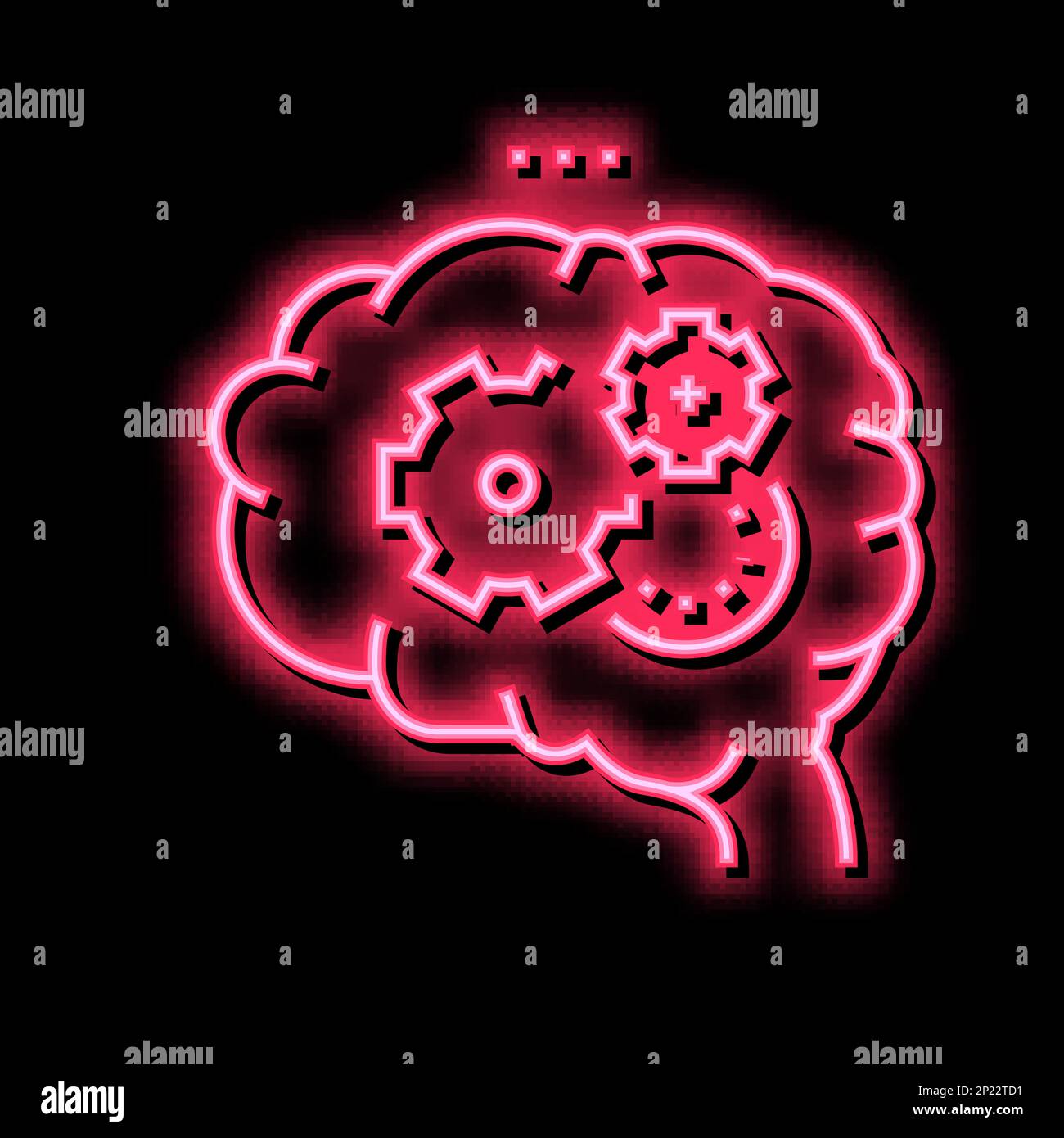 working and thinking brain neon glow icon illustration Stock Vector ...