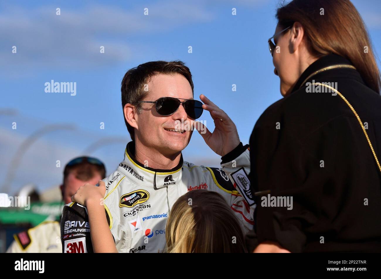 Jeff Gordon and family on the grid during the NASCAR Sprint Cup Series ...