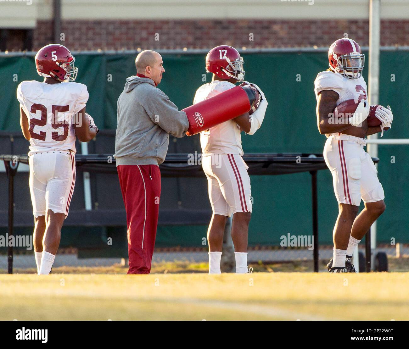 Alabama running backs Ronnie Clark (5), Kenyan Drake (17) and Derrick ...