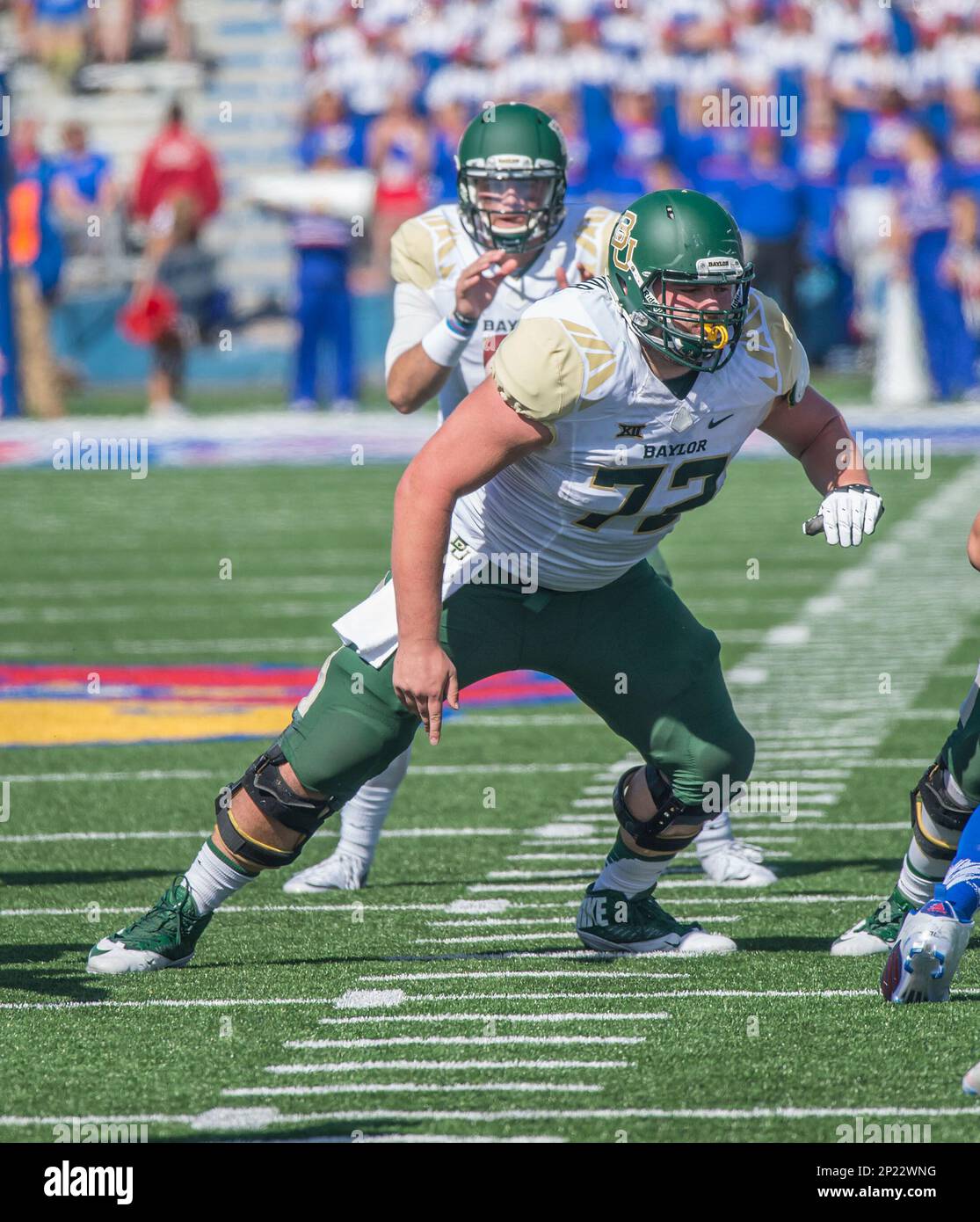 Baylor Bears Blake Blackmar (72) during a game against the Kansas ...