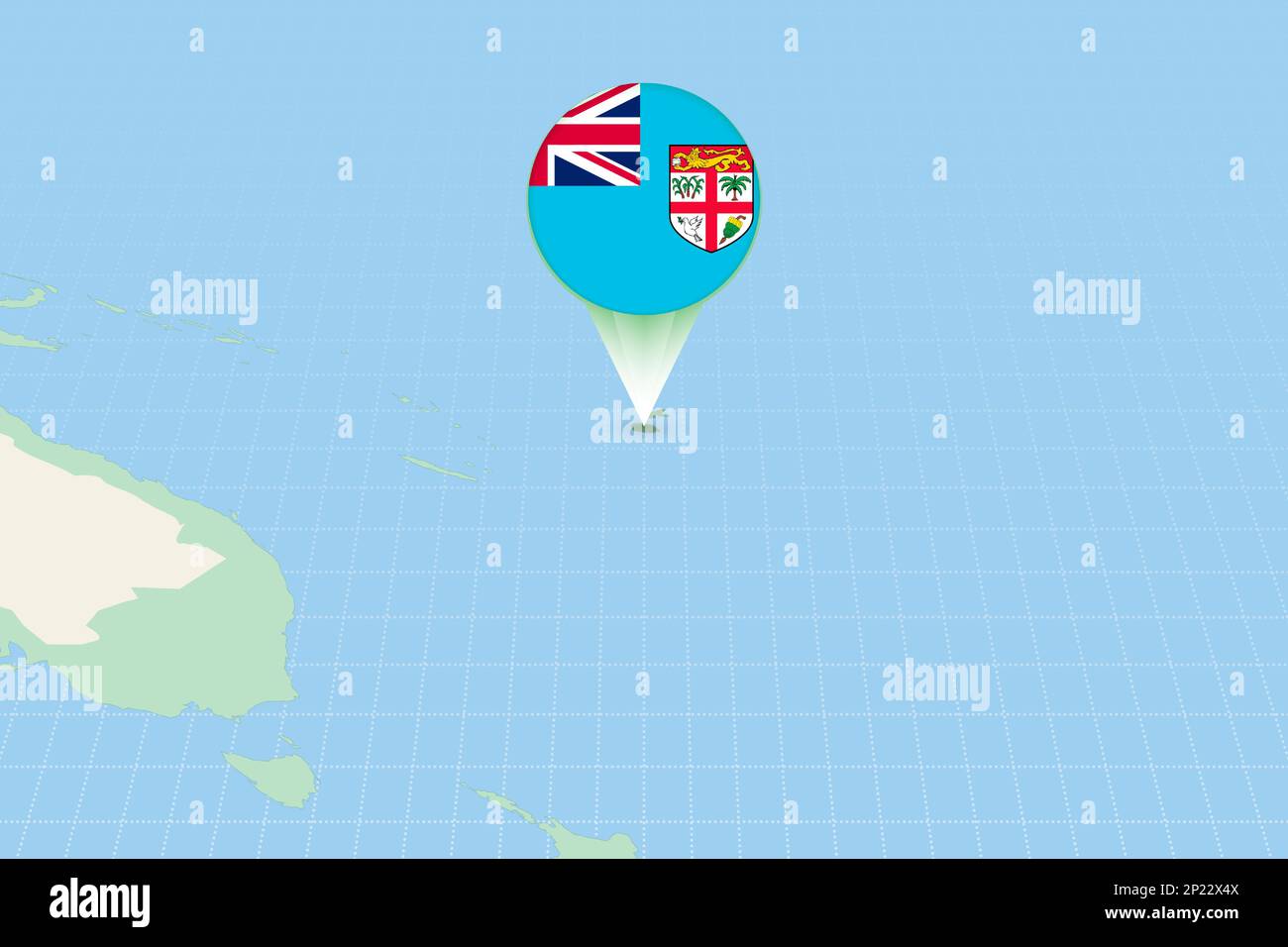 Map illustration of Fiji with the flag. Cartographic illustration of ...