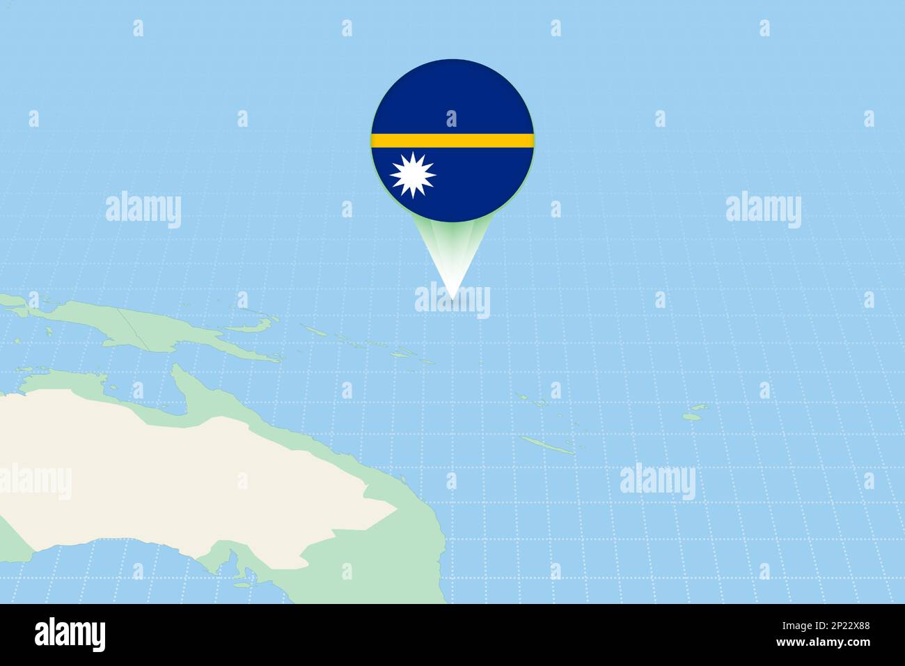 Map illustration of Nauru with the flag. Cartographic illustration of ...