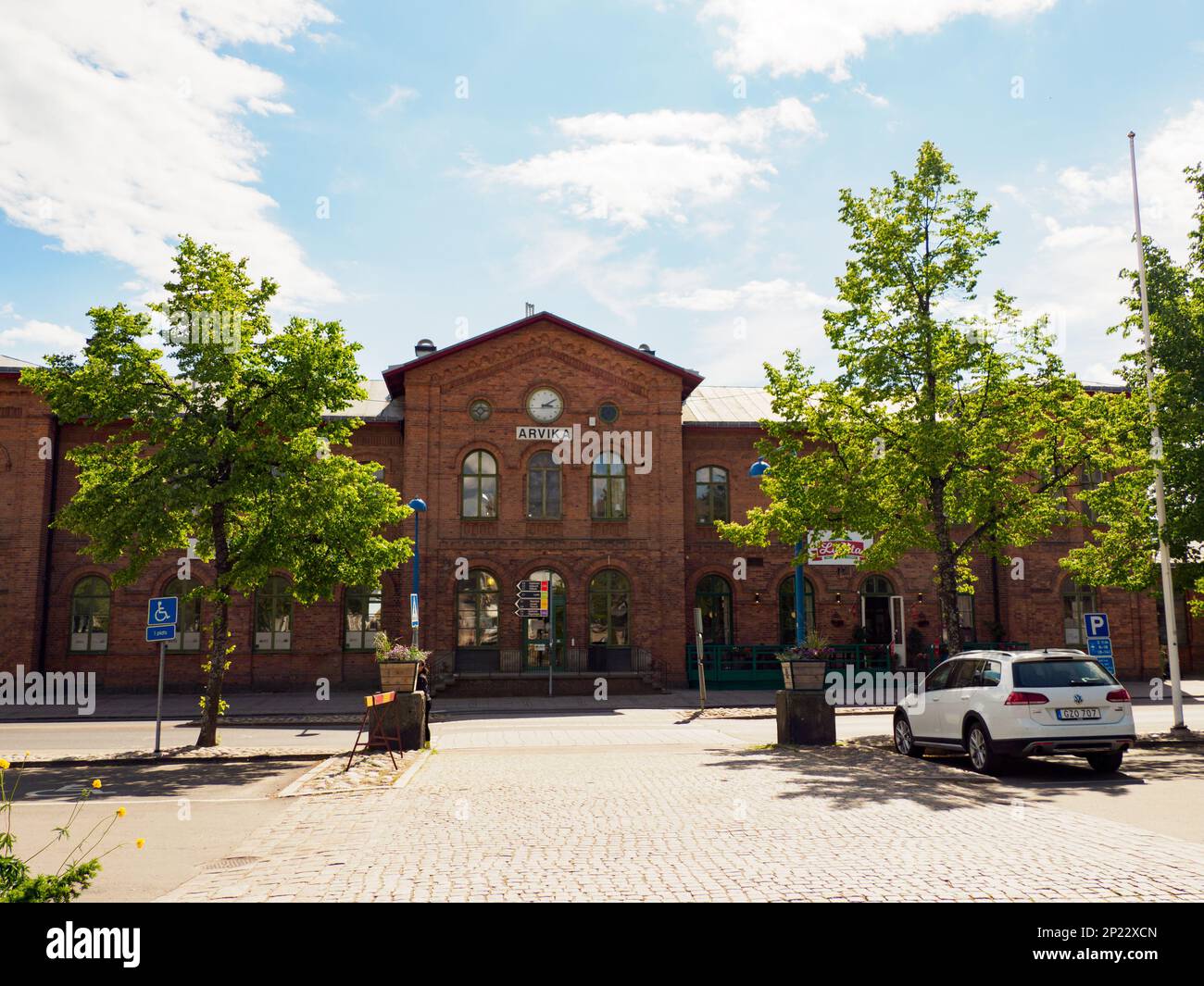 Arvika, Sweden -June, 2021: Exterior view of the Arvika train station ...
