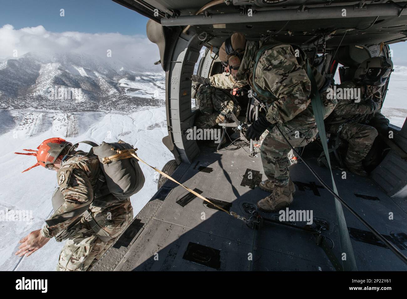 A U.S. Army Paratrooper assigned to the 19th Special Forces Group ...