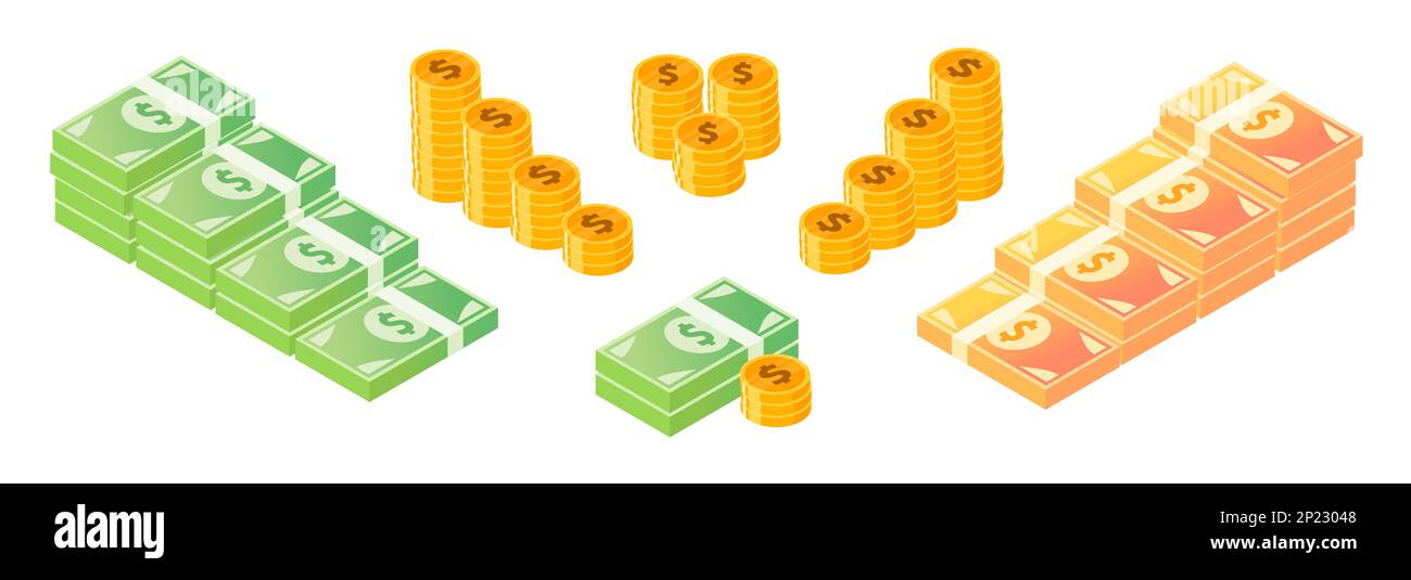 US Dollar Money and Coin Bundle Set Stock Vector Image & Art - Alamy