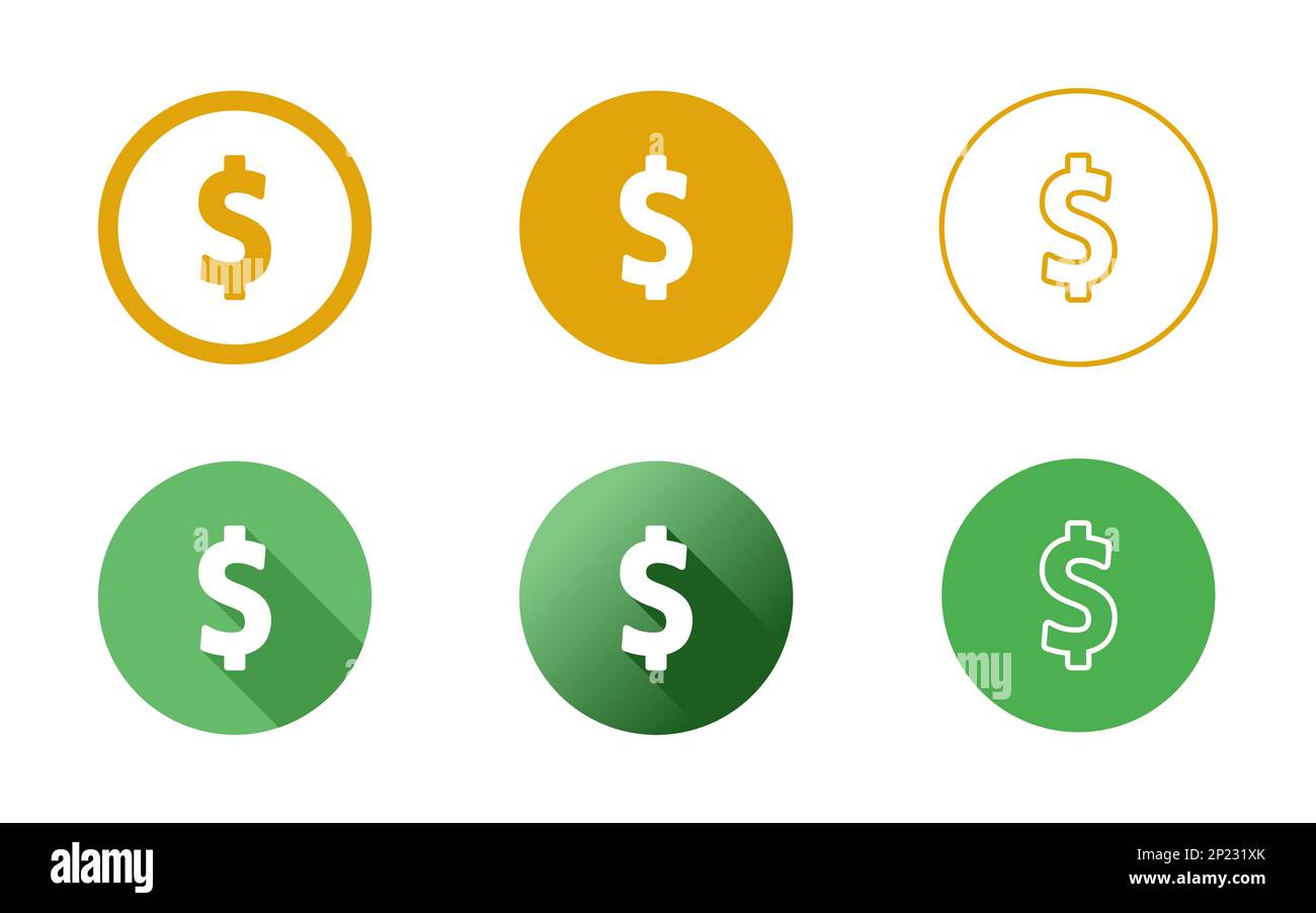 US Dollar Symbol Icon Set Stock Vector Image & Art - Alamy